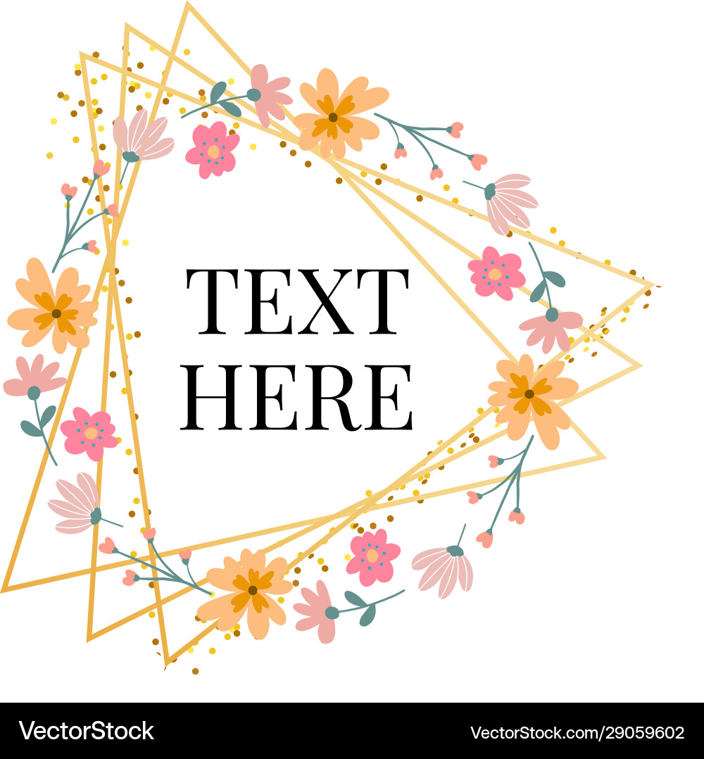 Floral frame collection set cute retro flowers Vector Image