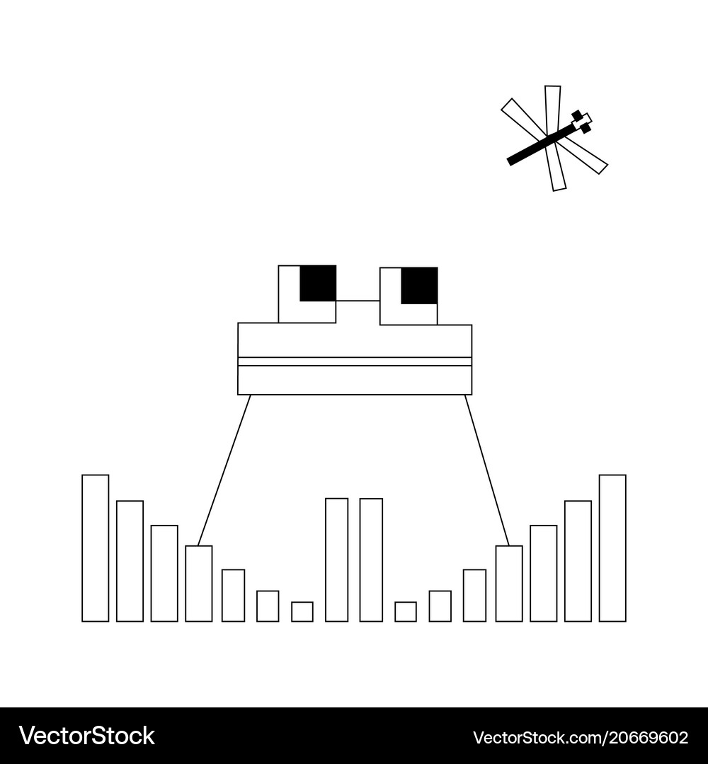 Frog scheme original and unusual contour on white Vector Image