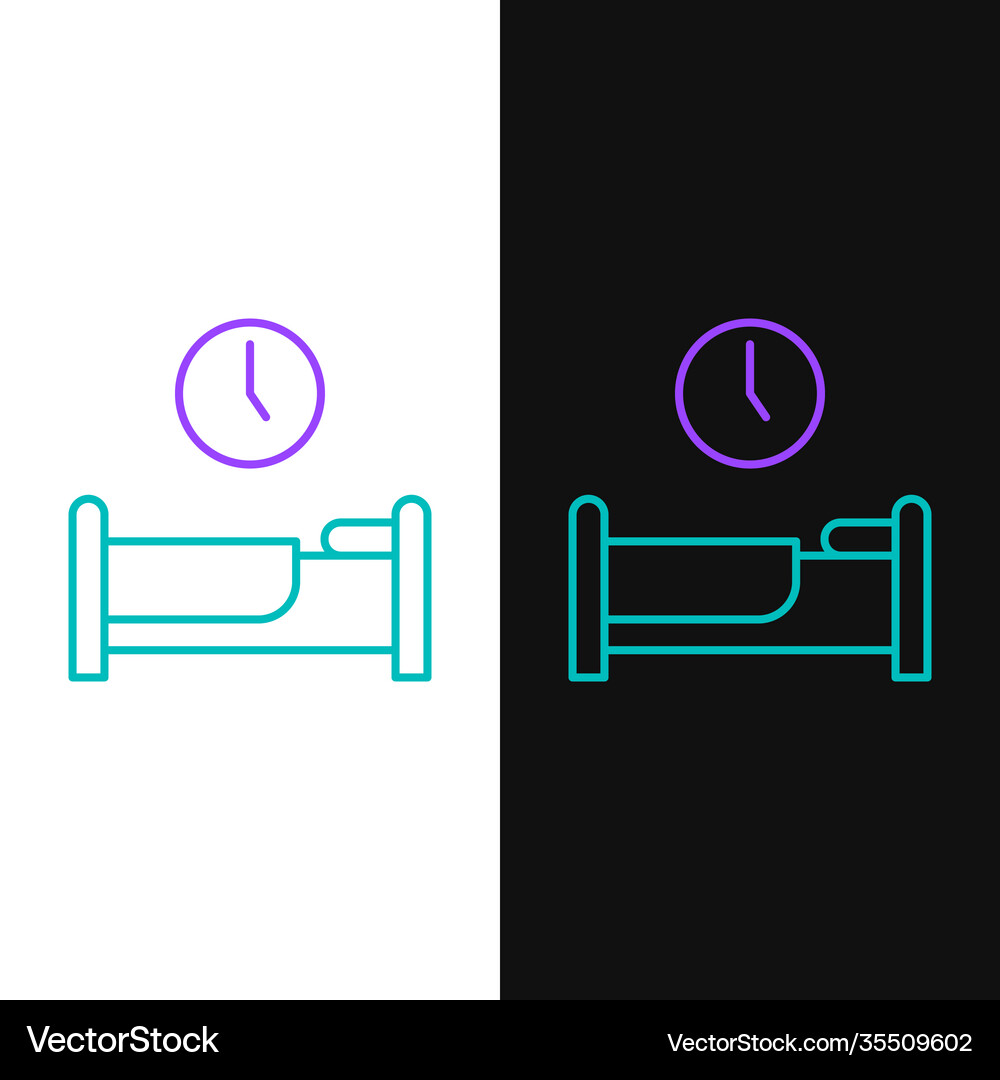 Line time to sleep icon isolated on white Vector Image
