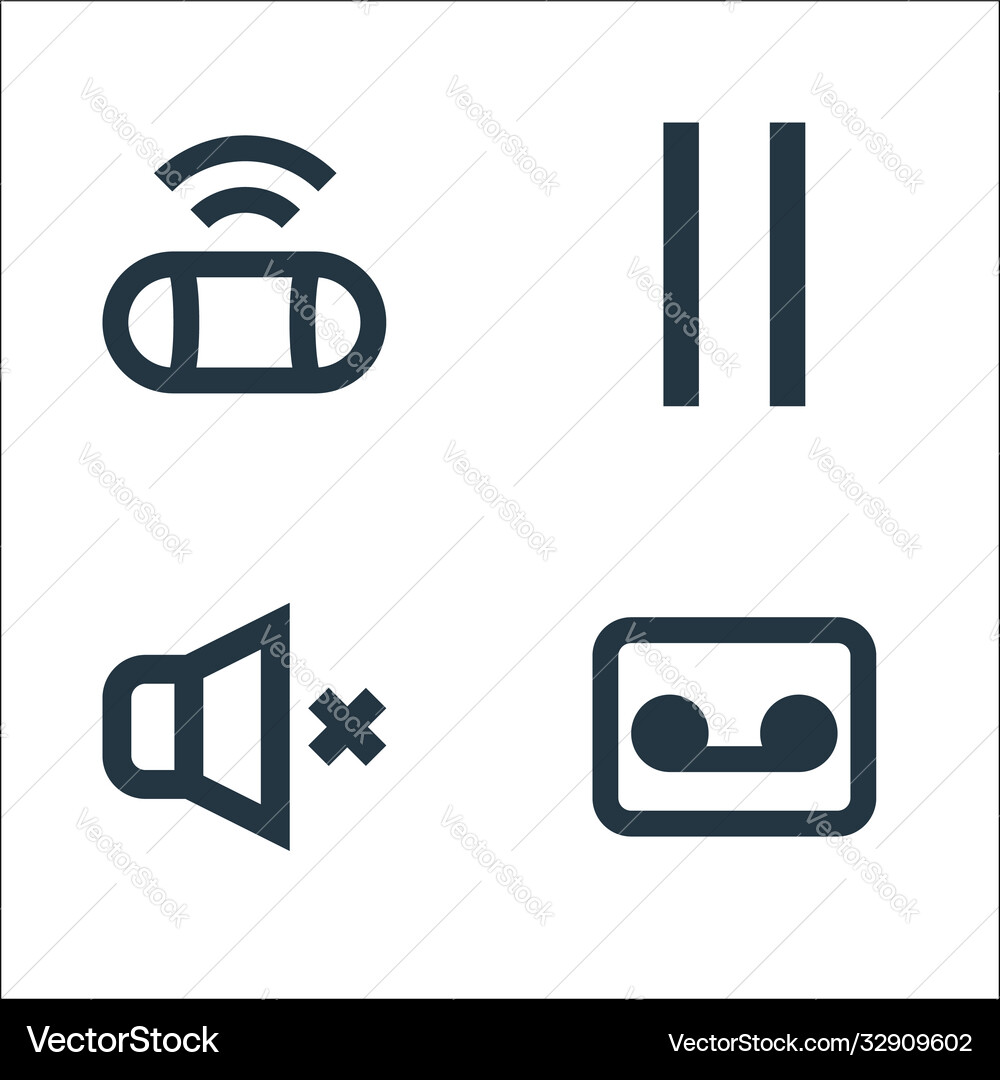 Music line icons linear set quality line set Vector Image