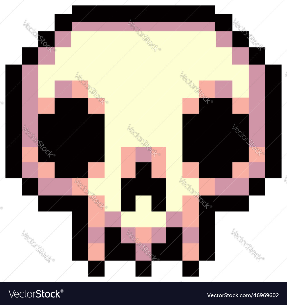 Pixel skull Royalty Free Vector Image - VectorStock