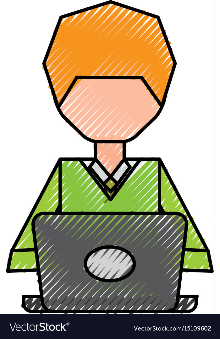 Scribble faceless cartoon Royalty Free Vector Image