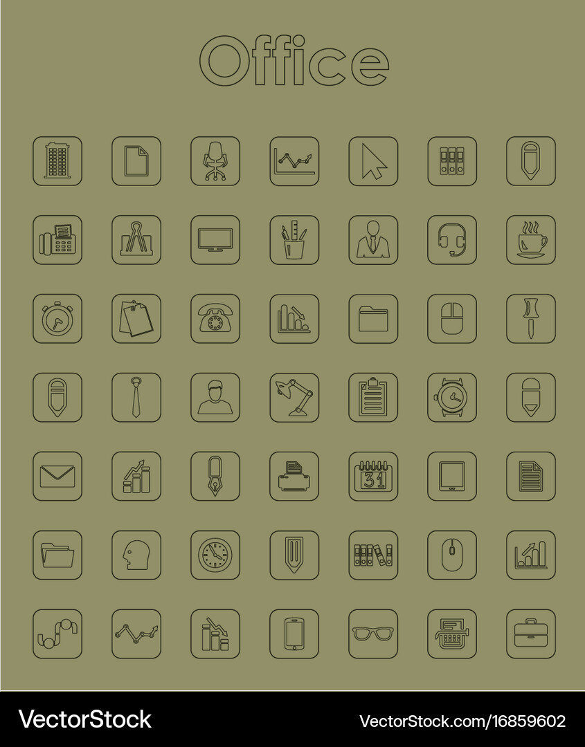 Set of office simple icons Royalty Free Vector Image