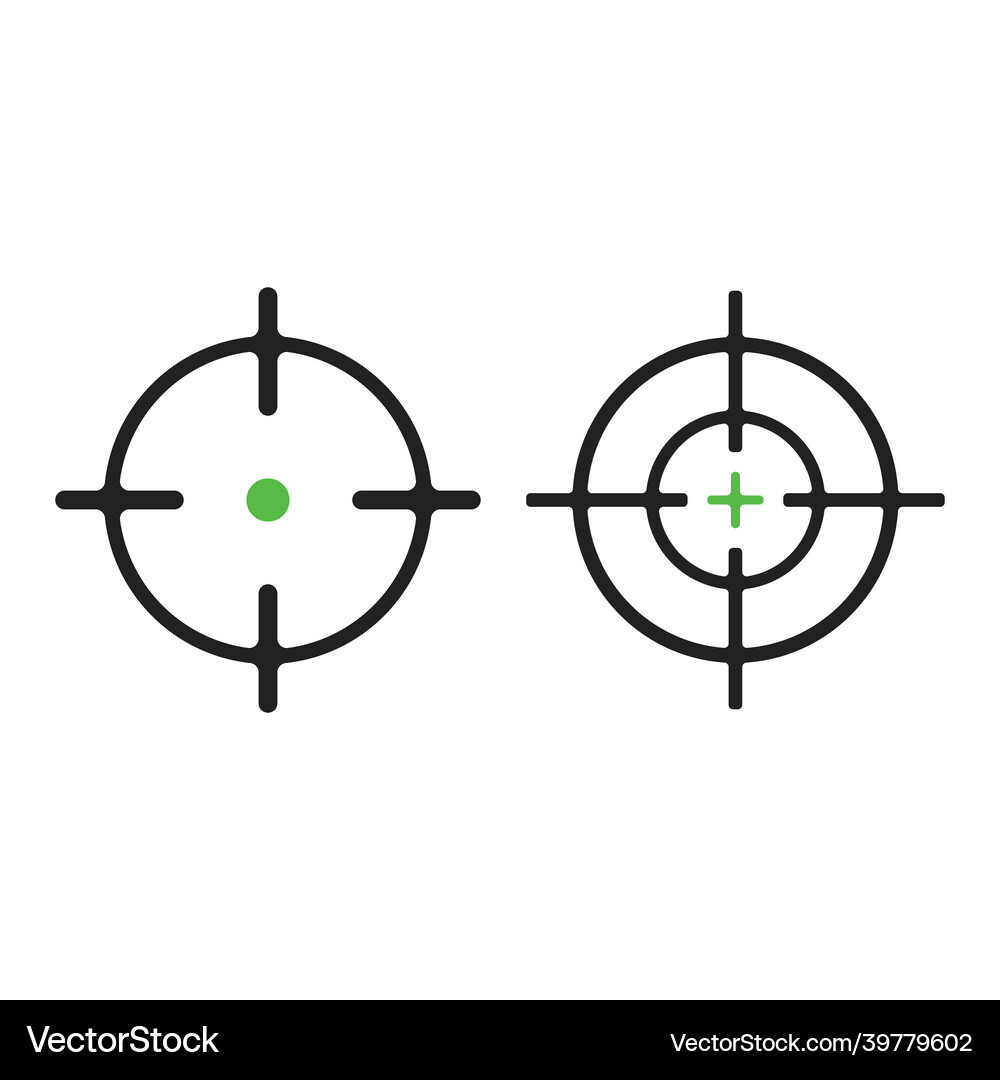 Simple line icon set target business sign Vector Image