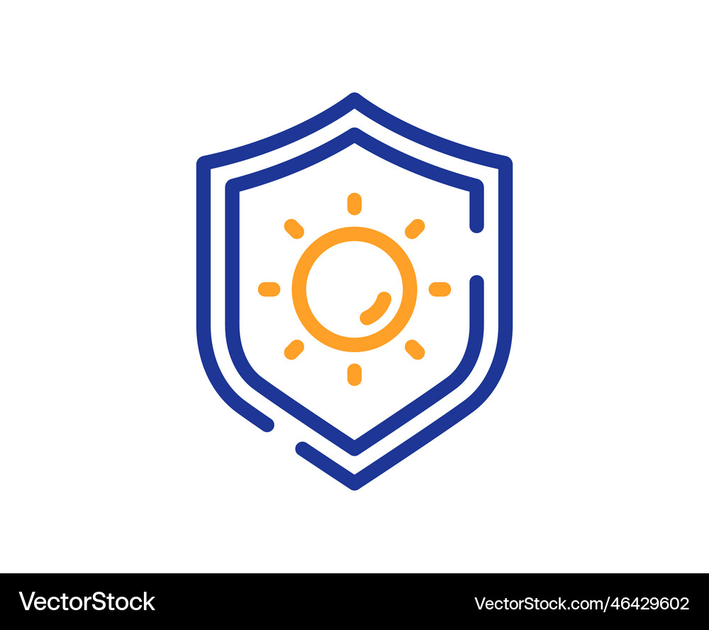 Sun protection line icon uv protect sign Vector Image