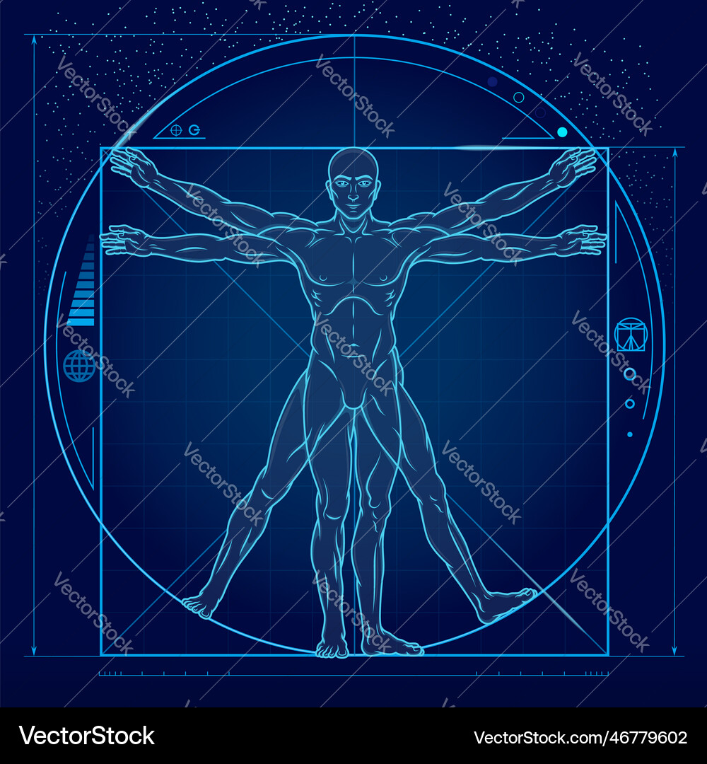 Vitruvian man design Royalty Free Vector Image