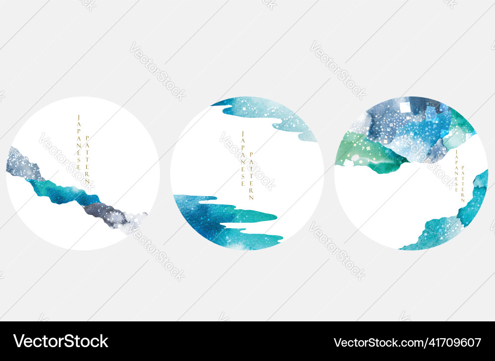 Abstract art icon with watercolor texture blue Vector Image