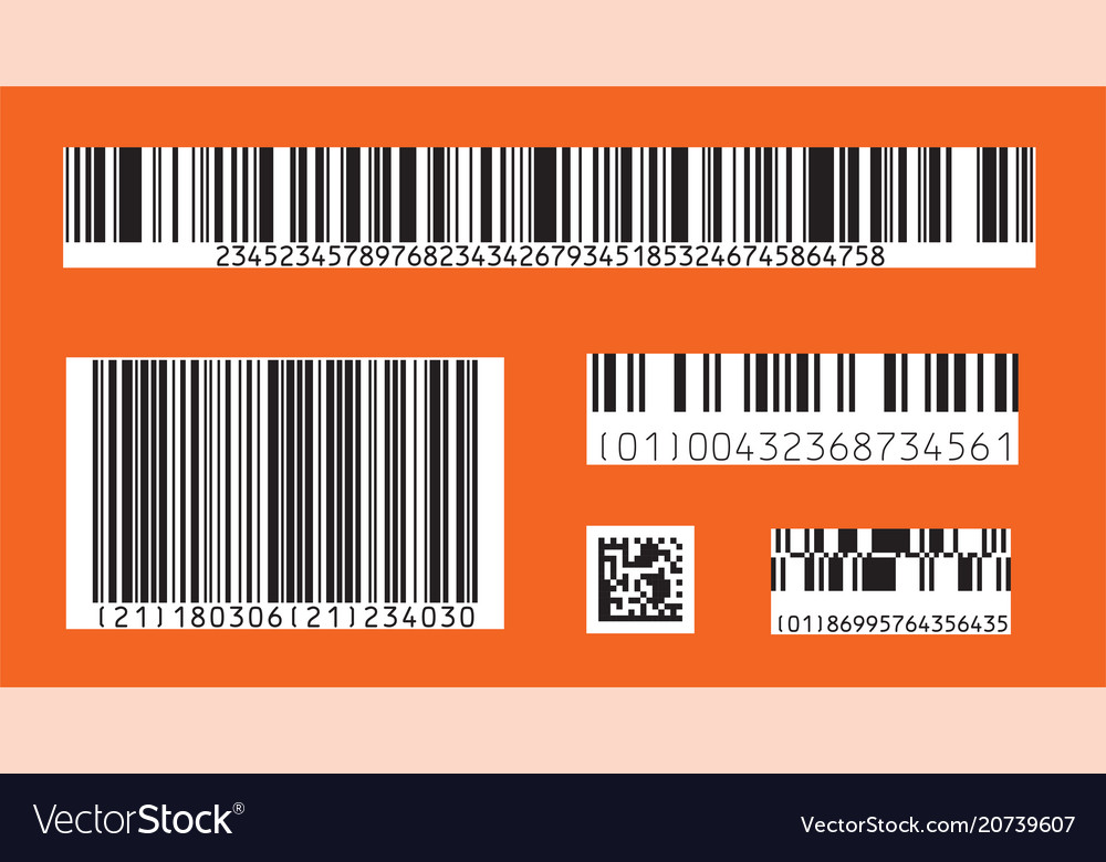 Bar code icon set modern flat barcode can be Vector Image