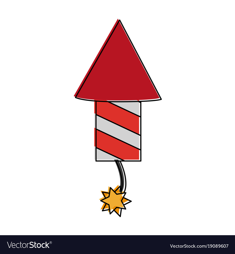 Firework rocket isolated Royalty Free Vector Image