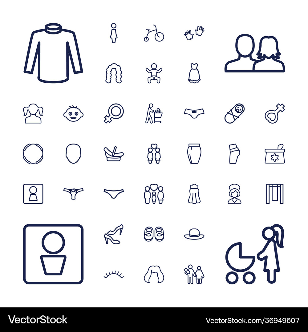 Girl icons Royalty Free Vector Image - VectorStock