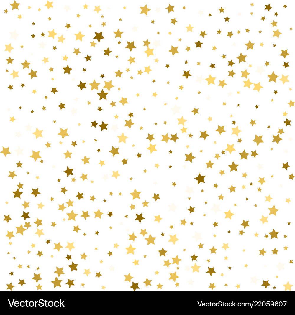 Gold stars confetti celebration falling golden Vector Image
