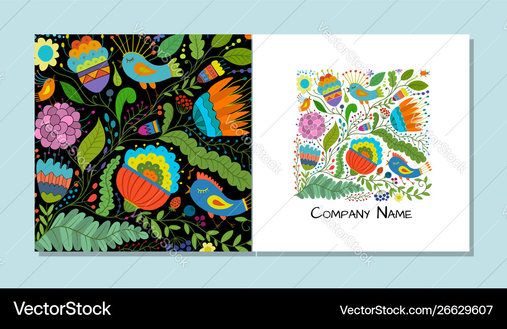 Greeting card design floral background Royalty Free Vector
