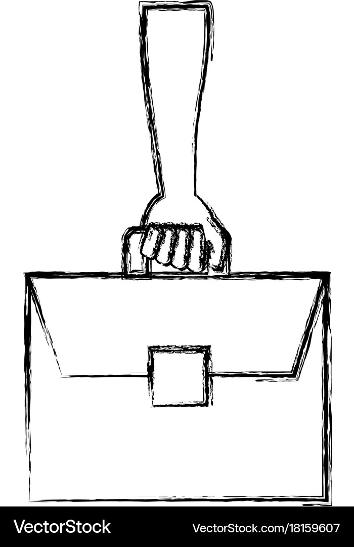 Hand human with portfolio briefcase isolated icon Vector Image