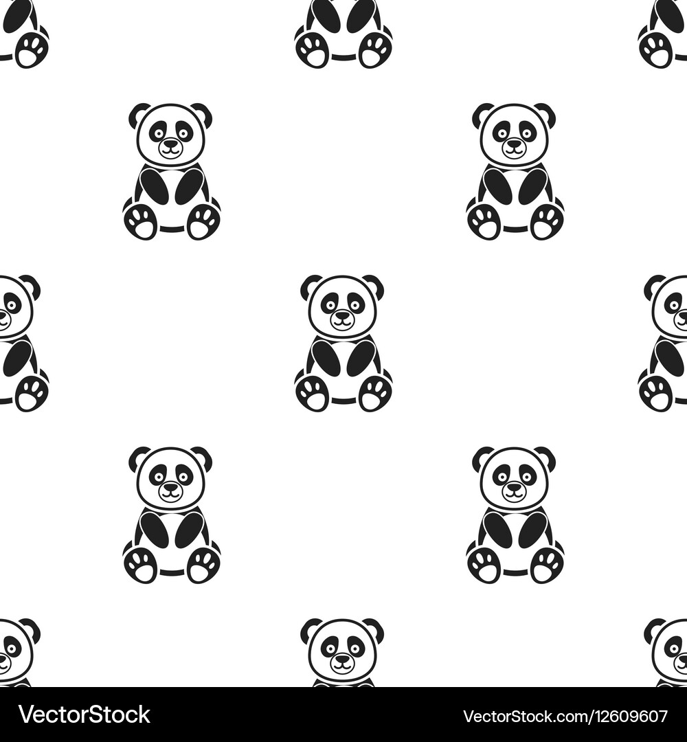Panda icon in black style isolated on white Vector Image