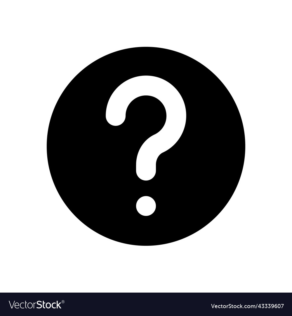 Question mark black glyph ui icon Royalty Free Vector Image