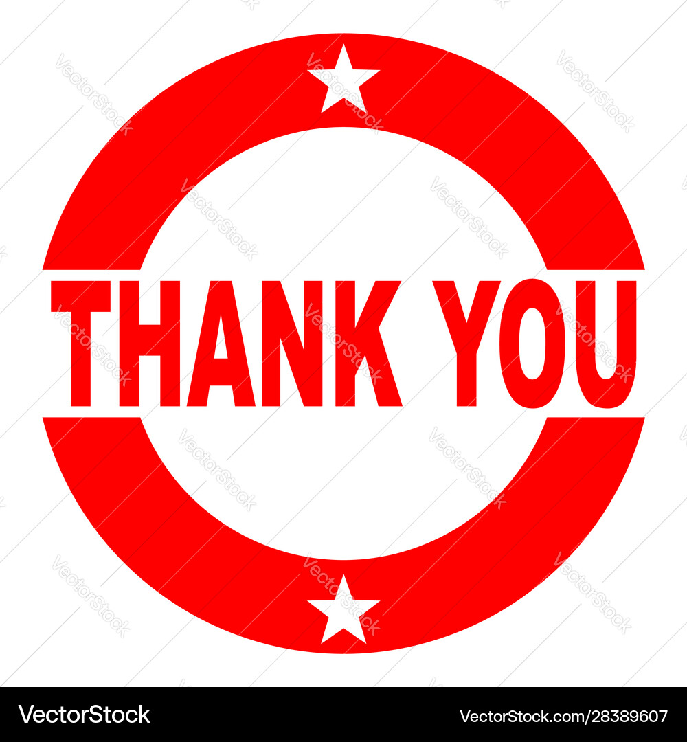 Thank you red rubber ink stamp Royalty Free Vector Image