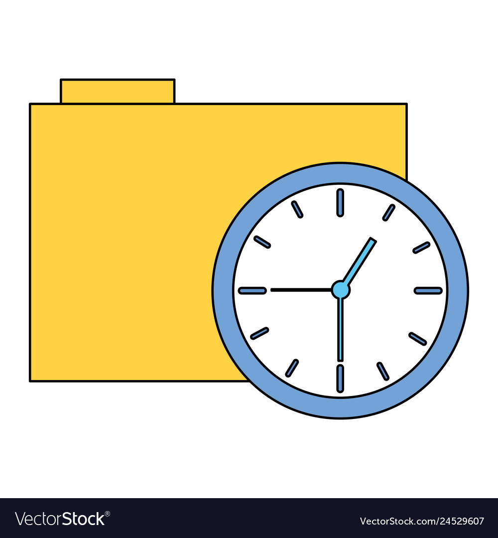 Work folder clock Royalty Free Vector Image - VectorStock