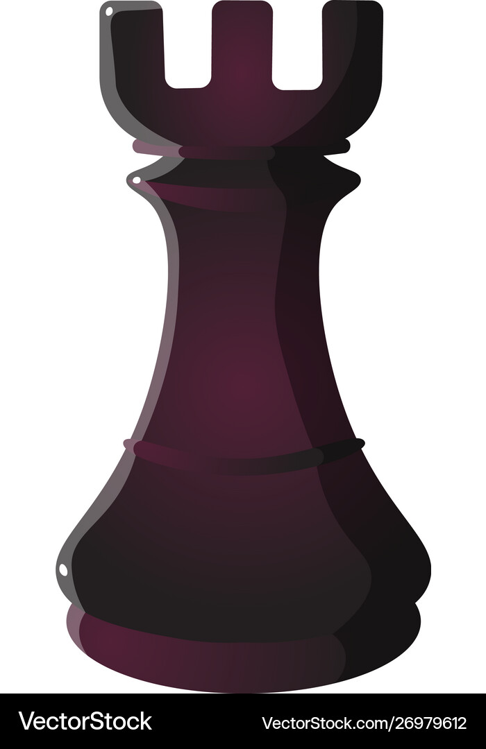 Black rook chess icon raster in flat Royalty Free Vector