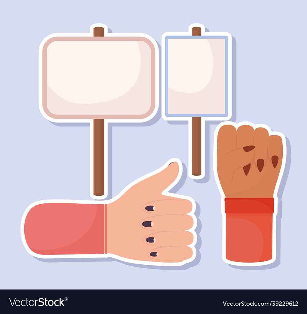 Four protest items Royalty Free Vector Image - VectorStock