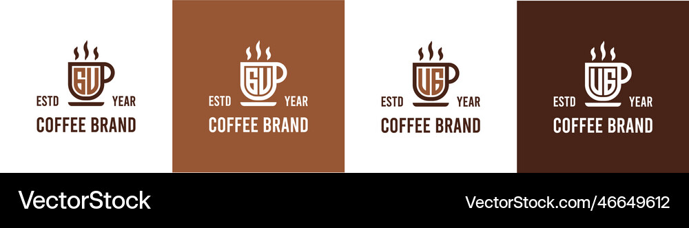 Letter gu and ug coffee logo suitable for any Vector Image
