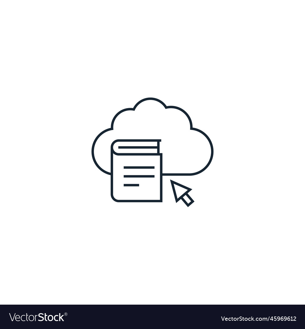 Online library creative icon from e-learning Vector Image