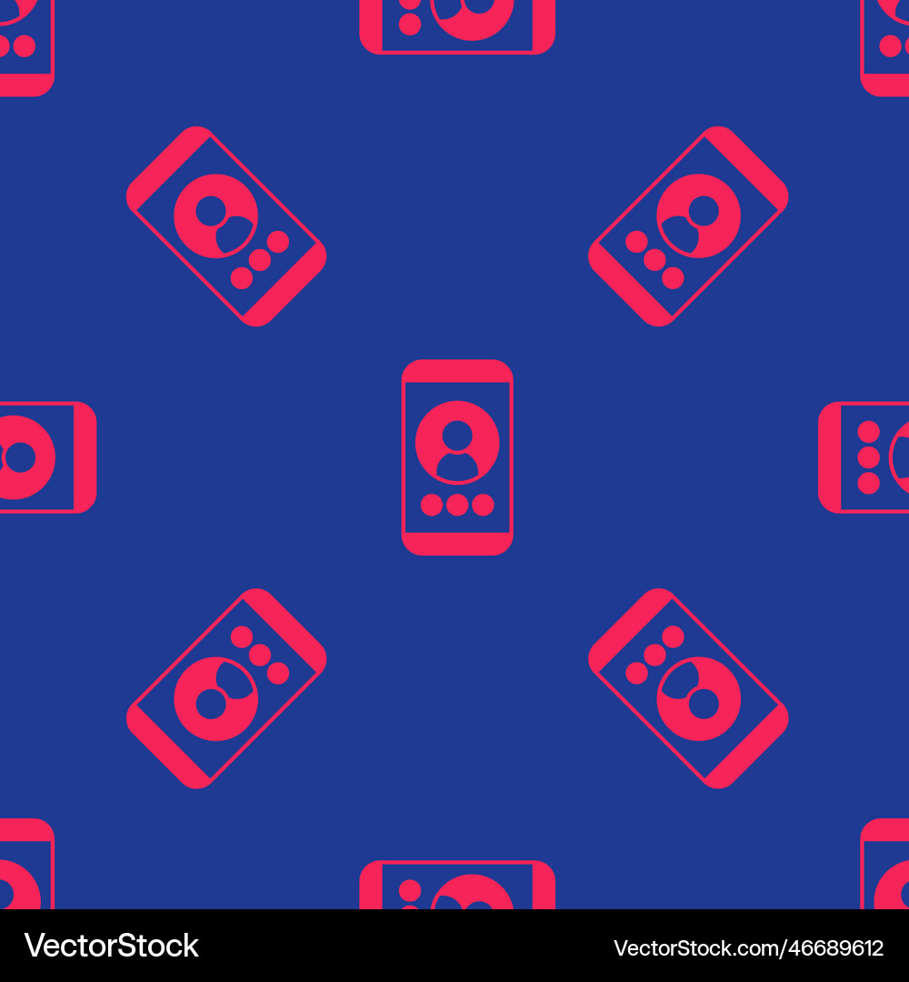 Red video chat conference icon isolated seamless Vector Image