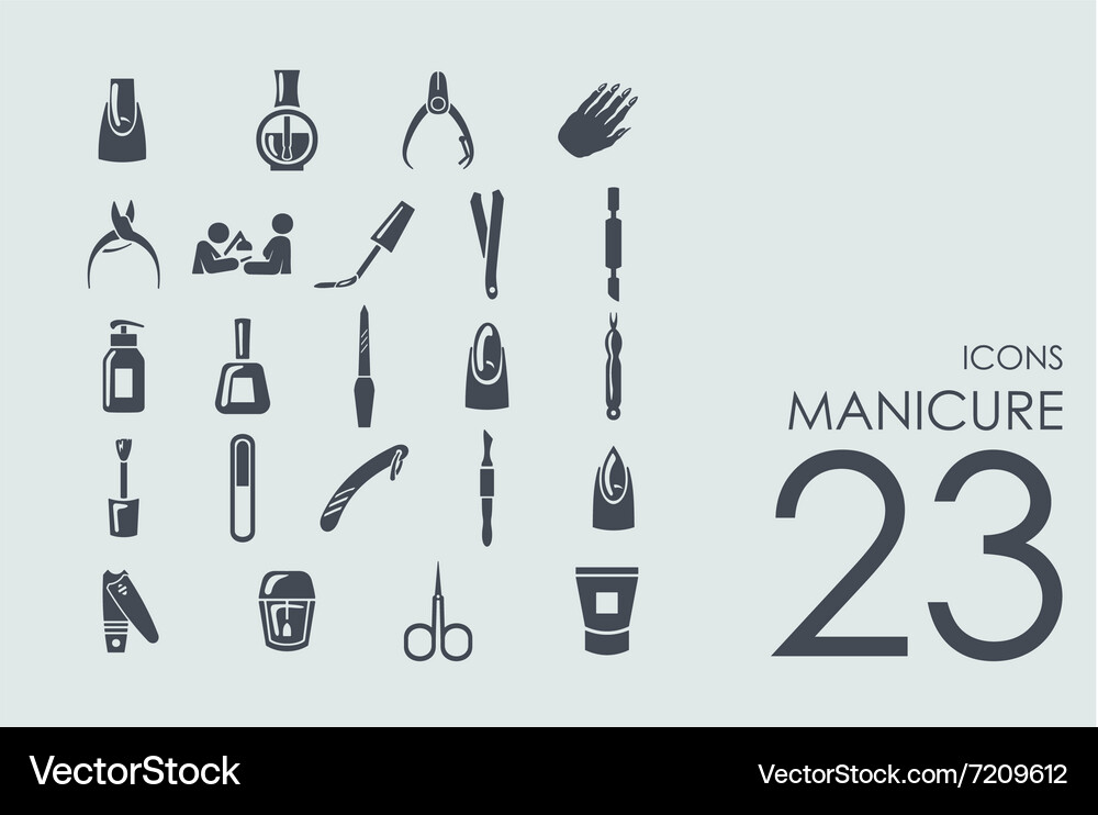 Set of manicure icons Royalty Free Vector Image
