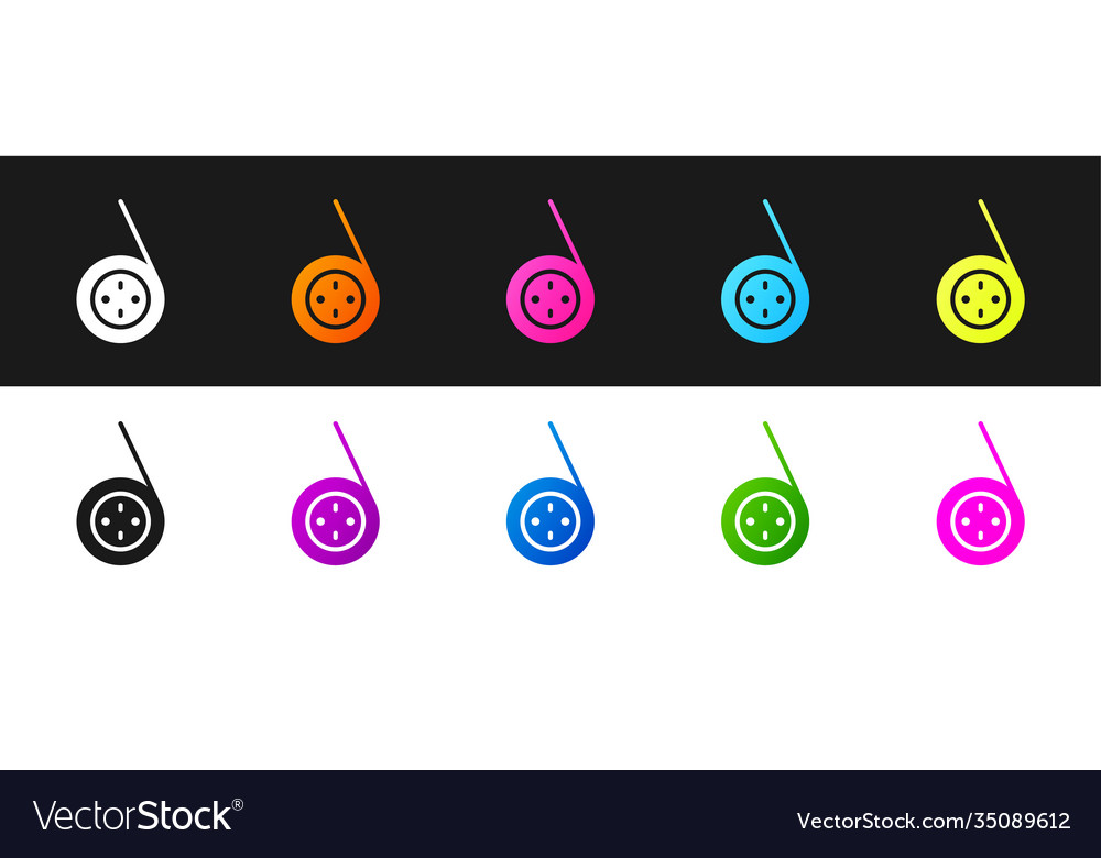 Set yoyo toy icon isolated on black and white Vector Image