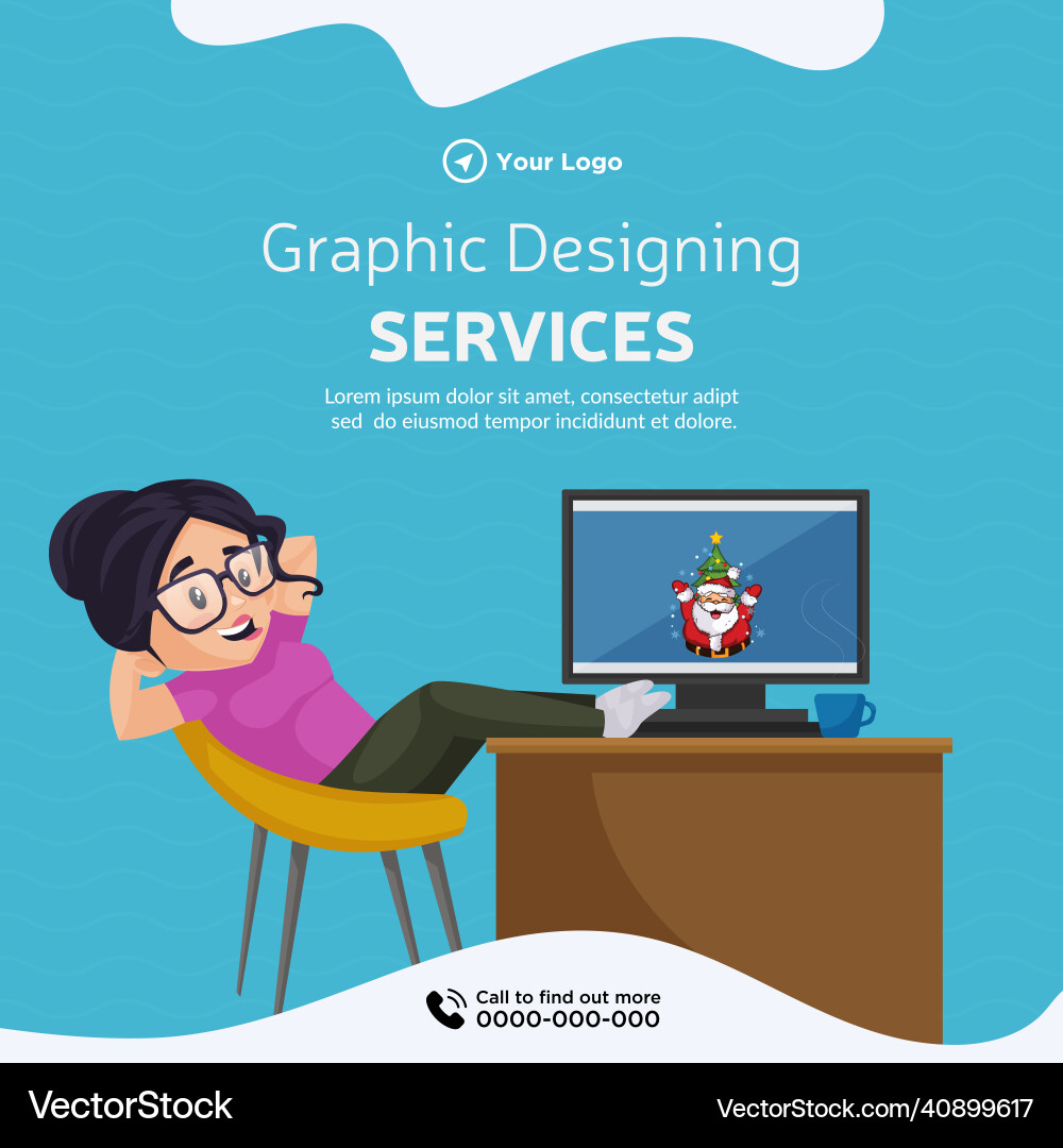 Banner design of graphic designer Royalty Free Vector Image
