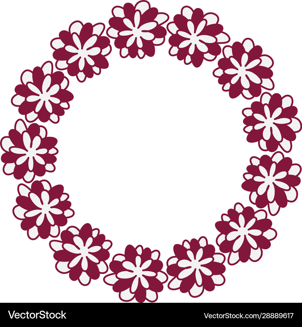 Beautiful flowers and leafs decorative crown Vector Image