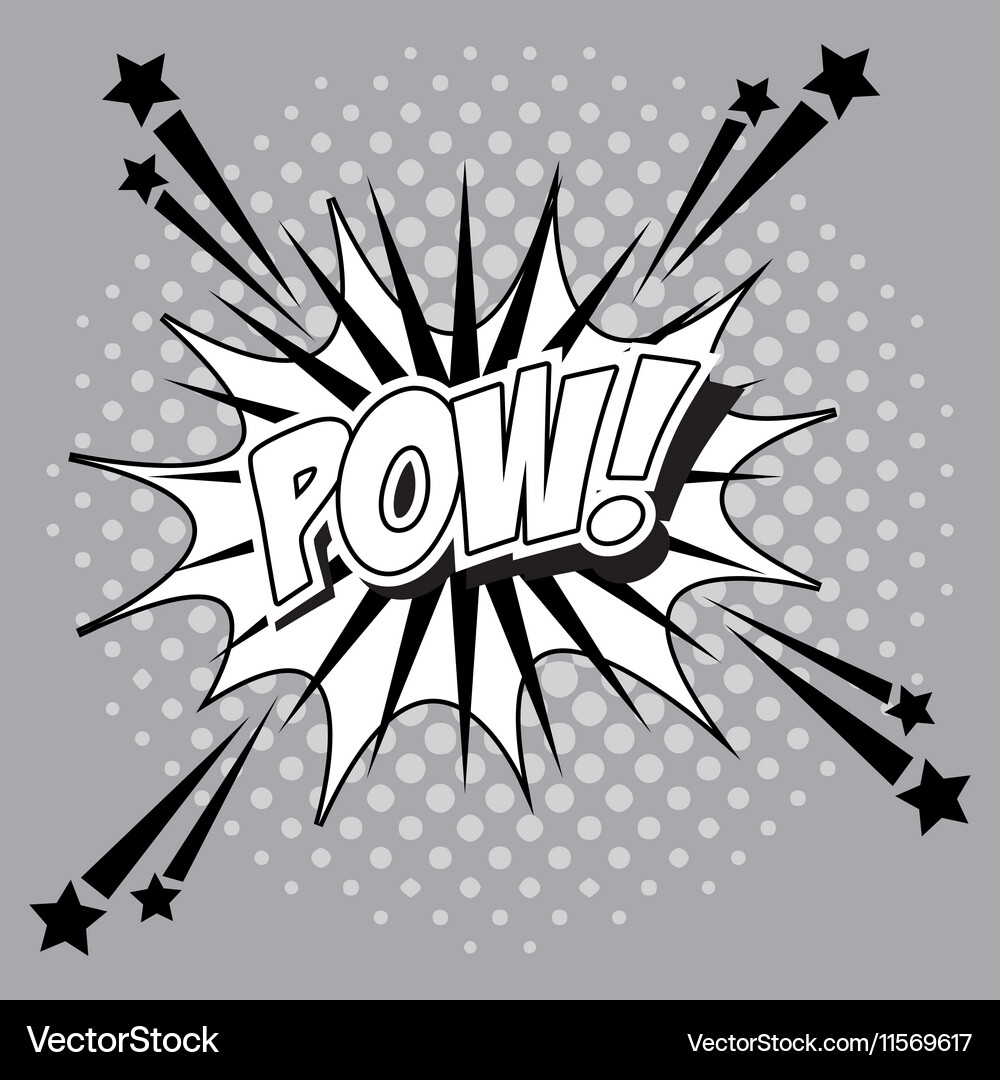 Bubble pop art of pow design Royalty Free Vector Image