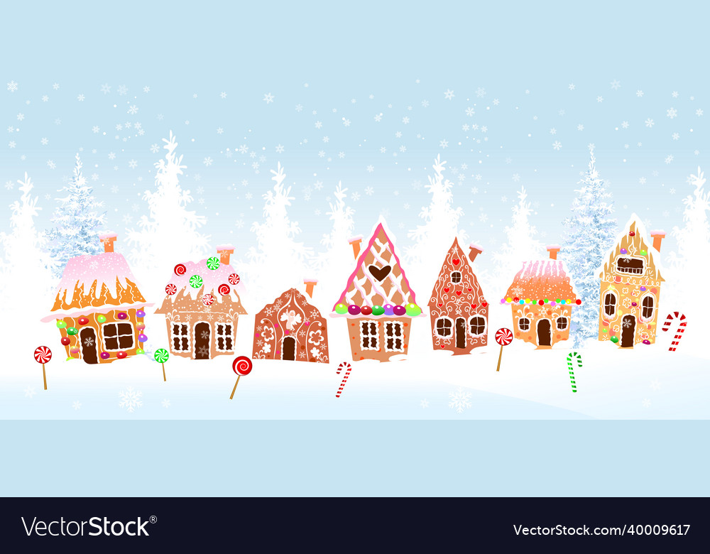 Christmas gingerbread houses Royalty Free Vector Image