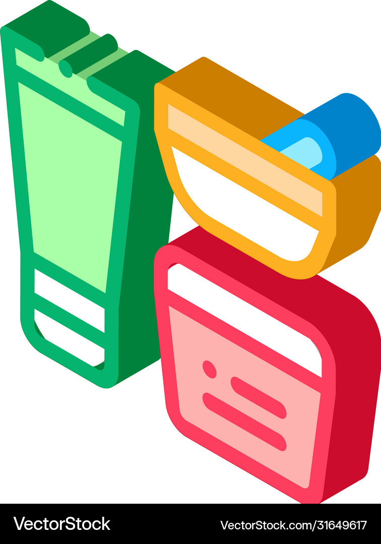 Cosmetic container tube isometric icon Royalty Free Vector