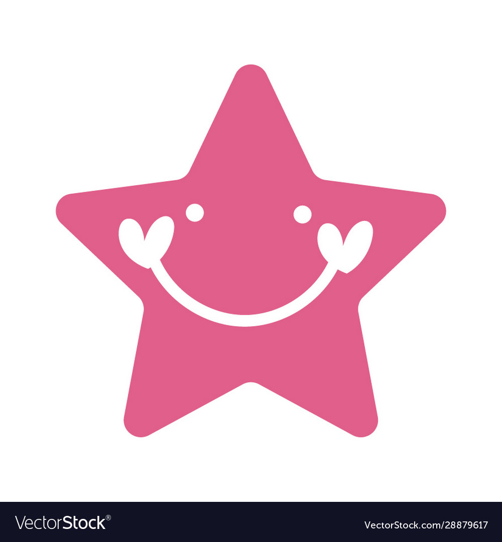 Cute star kawaii comic character Royalty Free Vector Image