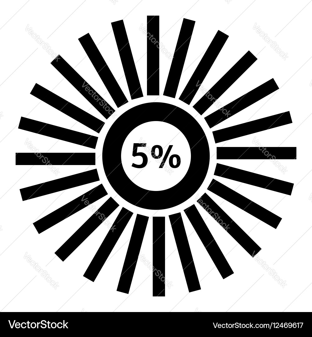Five percent download icon simple style Royalty Free Vector