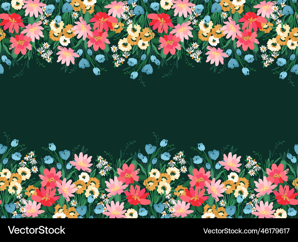 Floral seamless border design for paper Royalty Free Vector