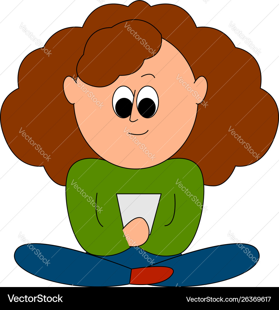 Girl with mobile phone on white background Vector Image