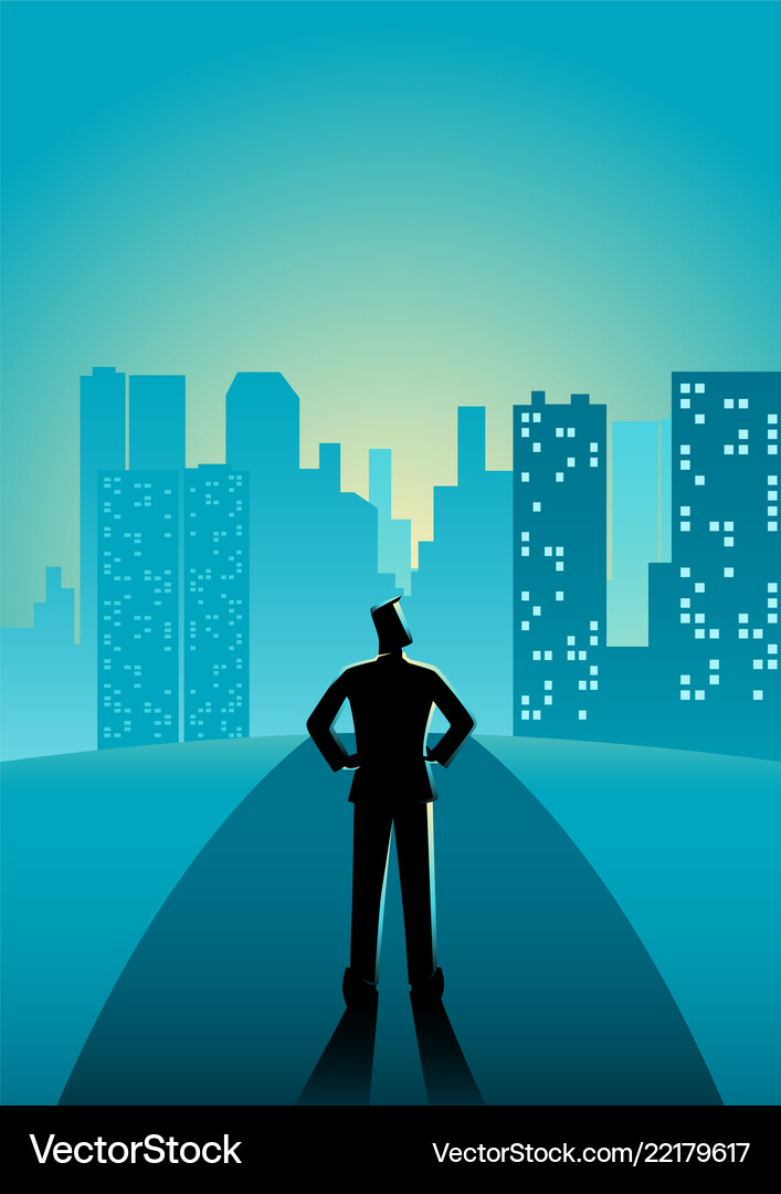 Man stading on the street looking Royalty Free Vector Image