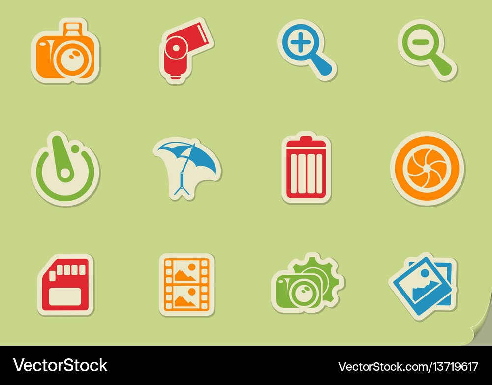Photography silhouette icons Royalty Free Vector Image