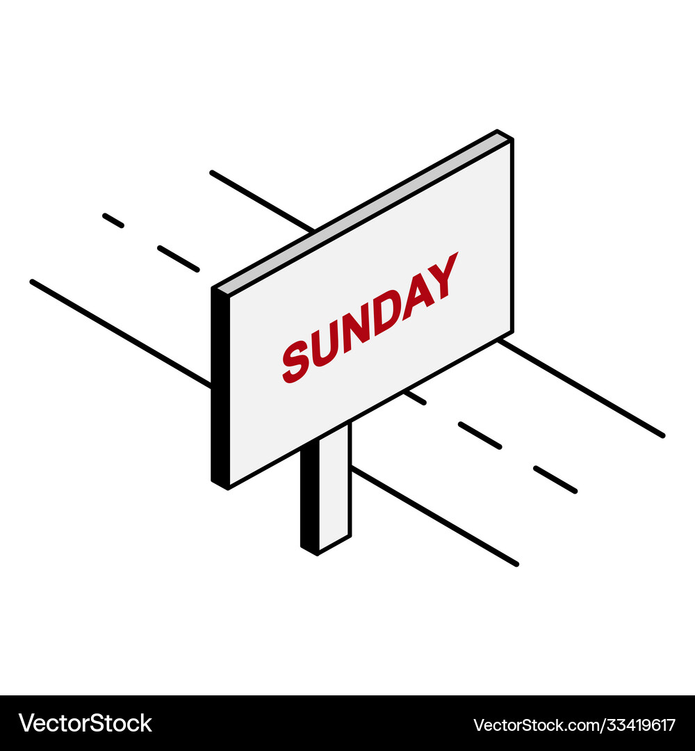 Roadside billboard with inscription sunday Vector Image