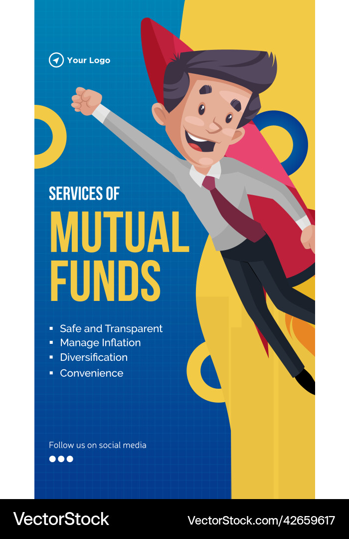 Services of mutual funds portrait template design Vector Image