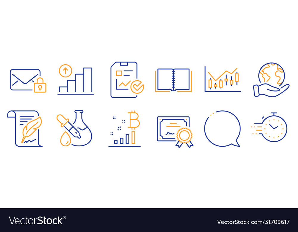 Set education icons such as timer feather Vector Image