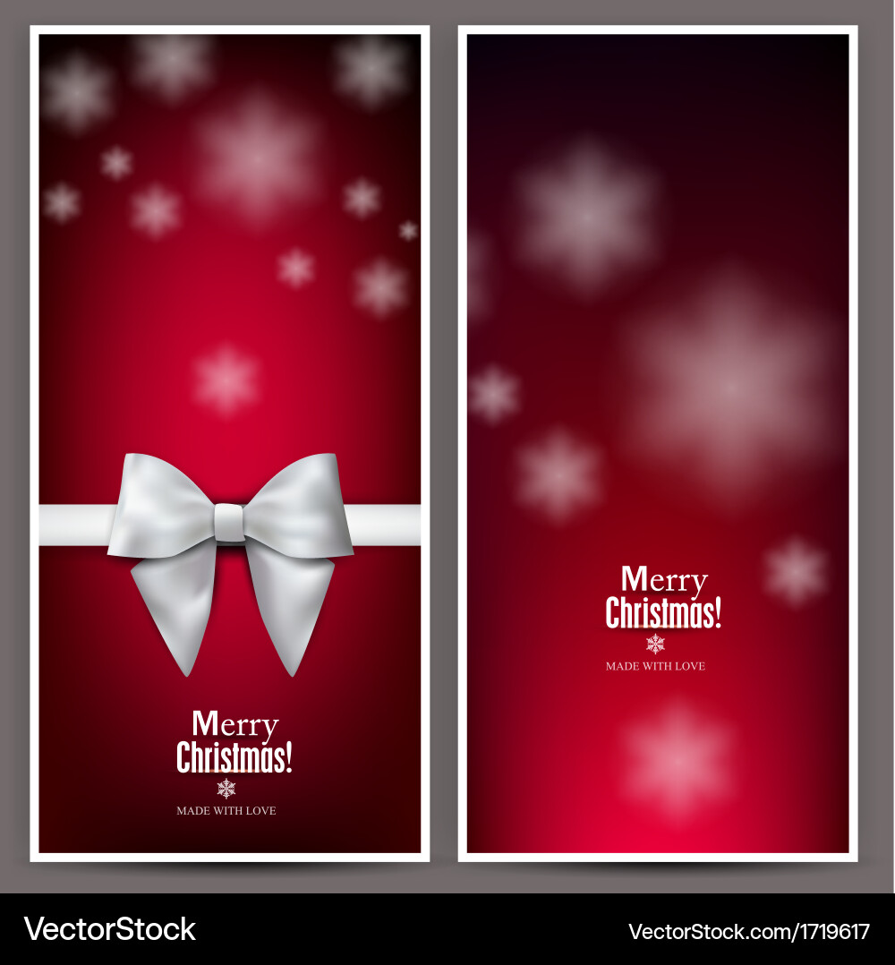 Set elegant red christmas banners Royalty Free Vector Image