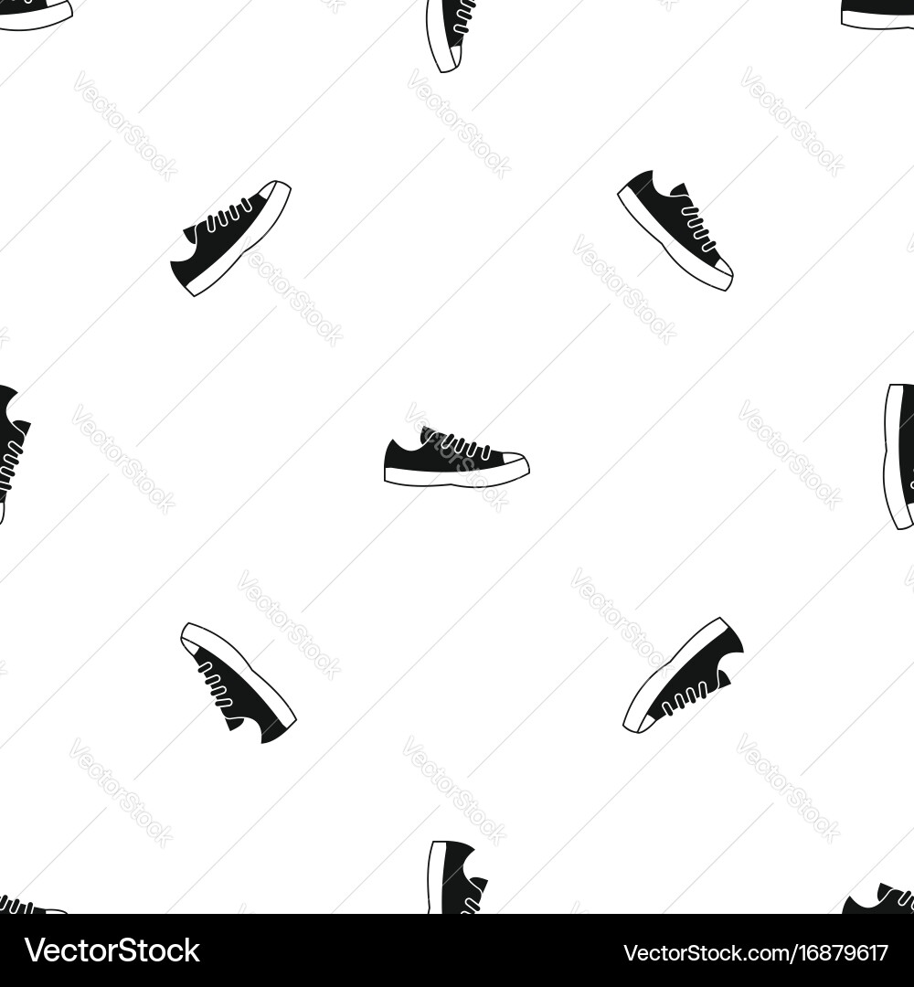 Sneakers pattern seamless black Royalty Free Vector Image