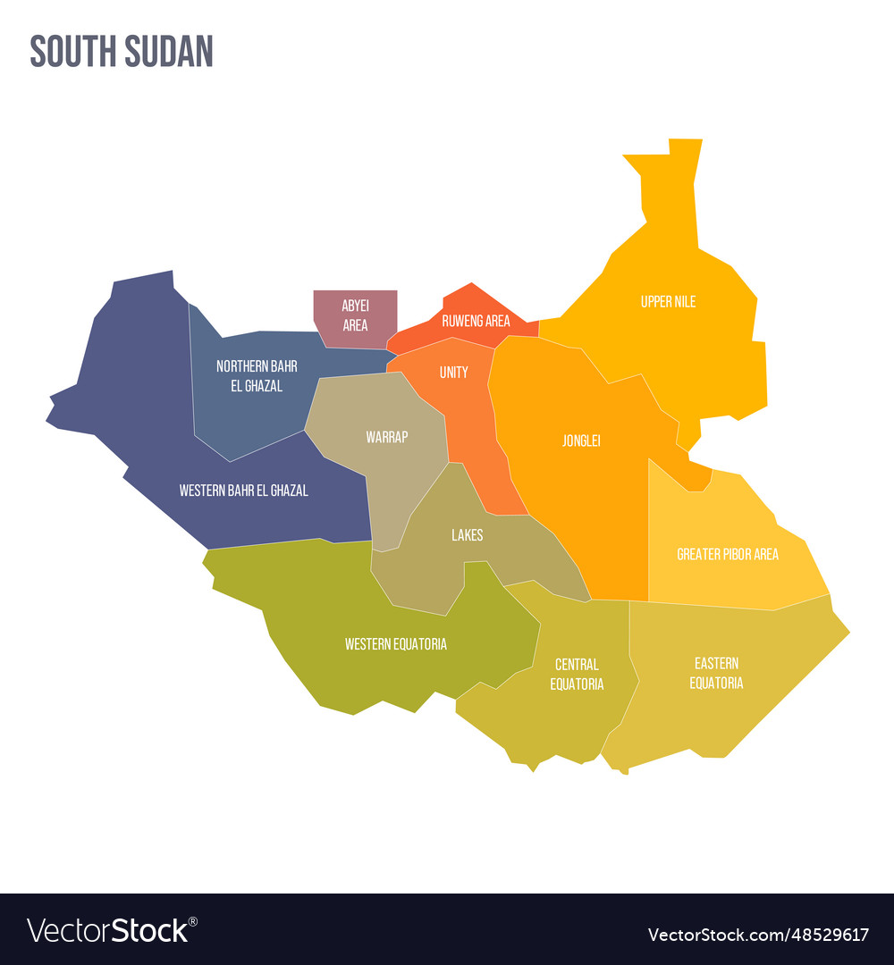 South sudan political map of administrative Vector Image