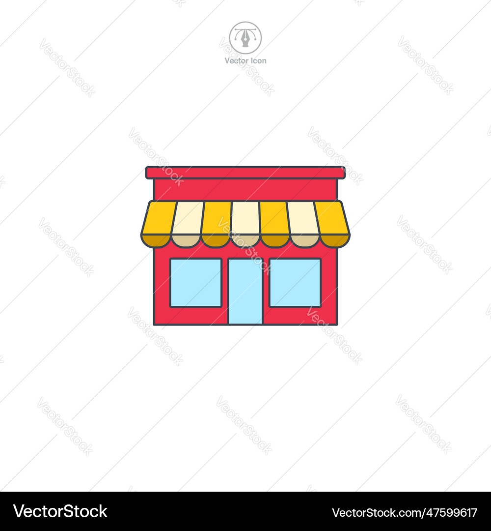 Store icon portrays a stylized retail outlet Vector Image