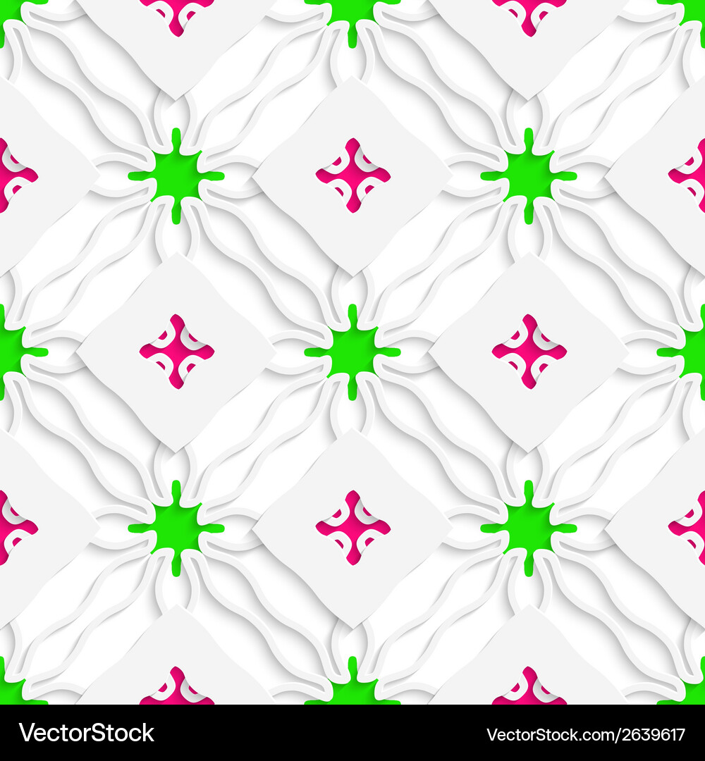 Wavy lines with pink and green seamless Royalty Free Vector