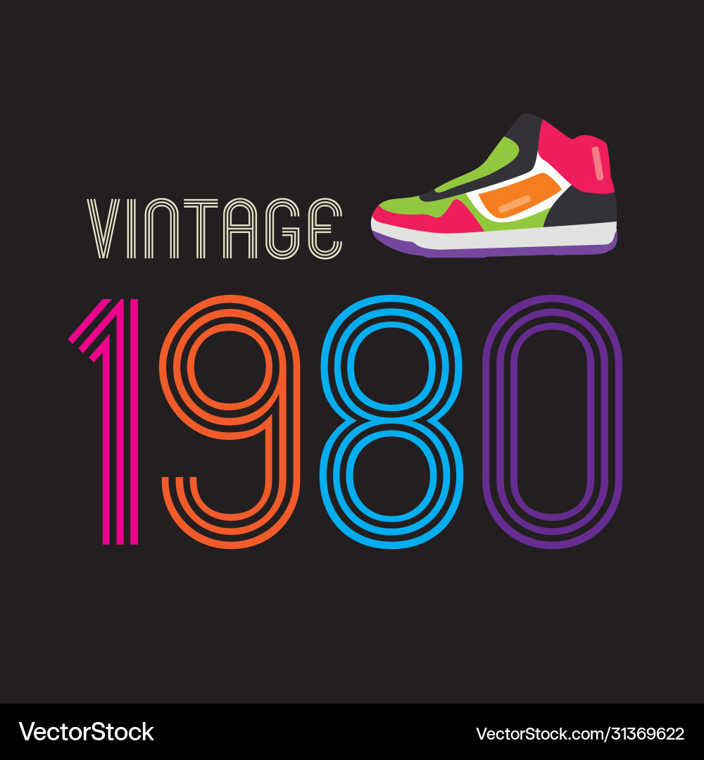 1980 vintage retro design background Royalty Free Vector