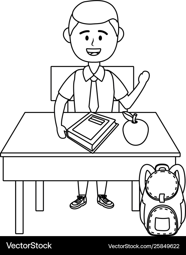 Boy kid school design Royalty Free Vector Image