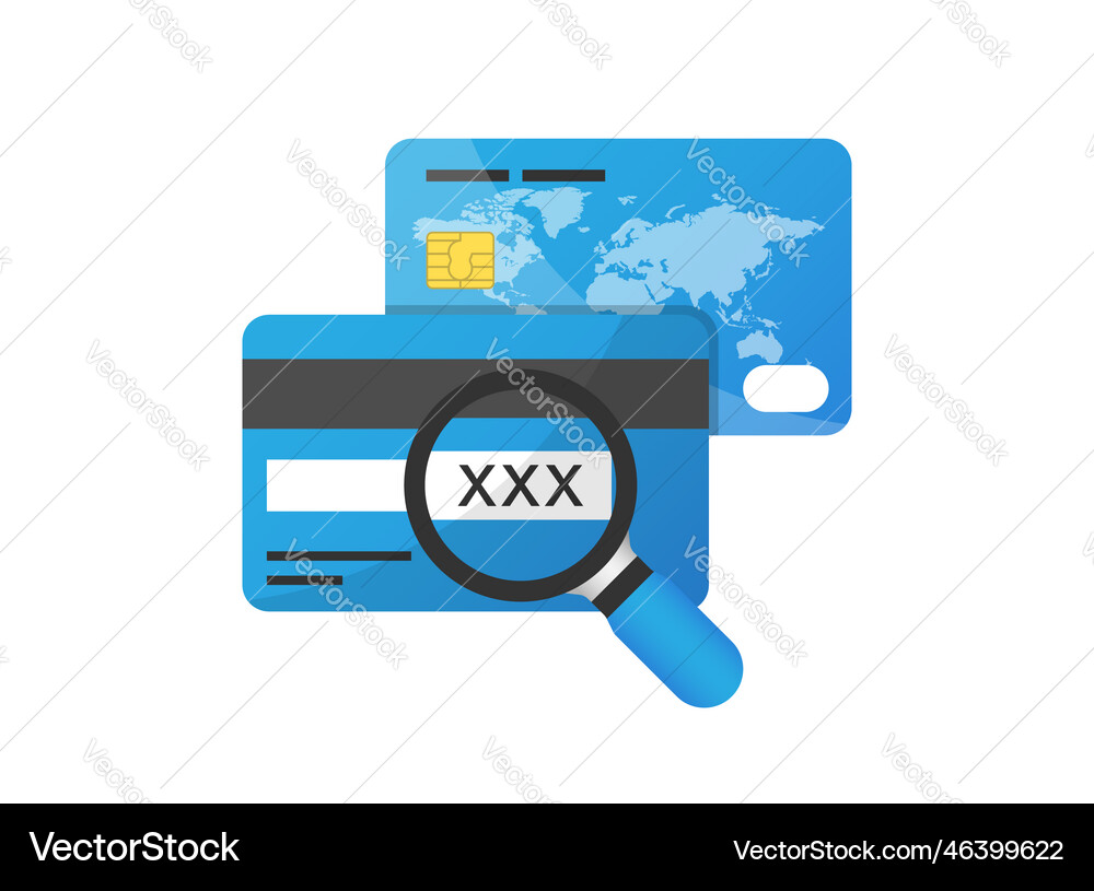 Credit card icon in flat style cvv verification Vector Image